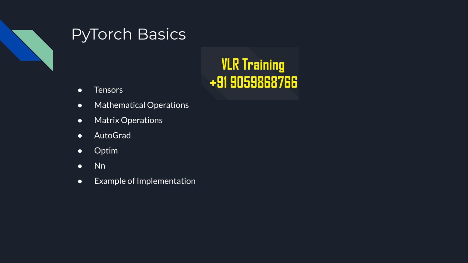 Computer Vision Online Training - VLR Training Software Training ...