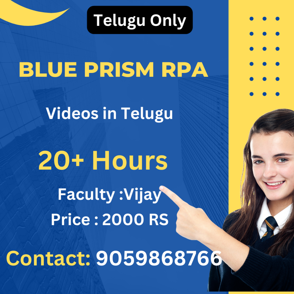 Bluprism rpa telugu videos - VLR Training Software Training institute ...